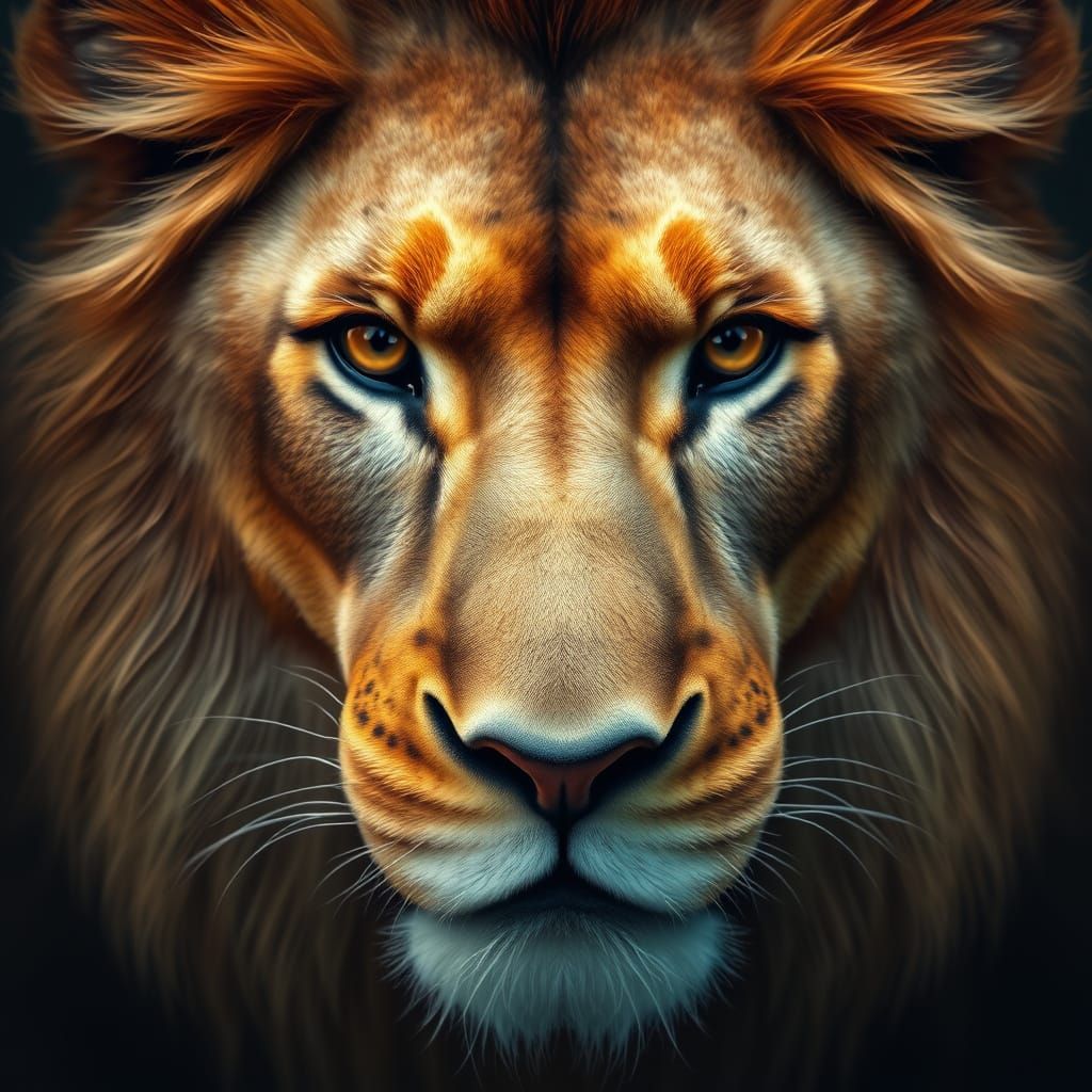 Ultra-Realistic Lion Portrait in Close-Up - AI Art