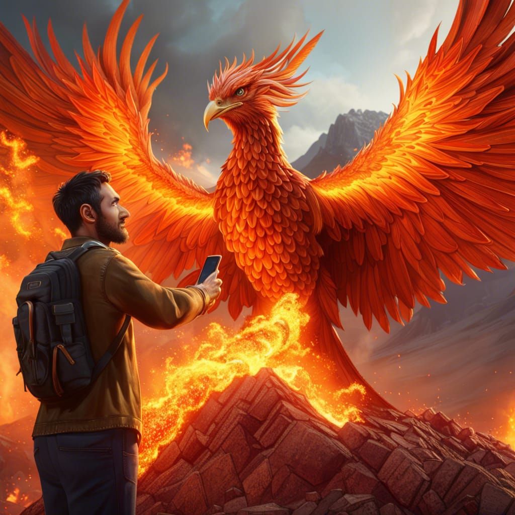A man taking a photo of a Phoenix - AI Generated Artwork - NightCafe ...