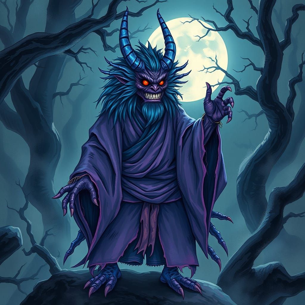yokai - Mystical Yokai in Moonlit Forest