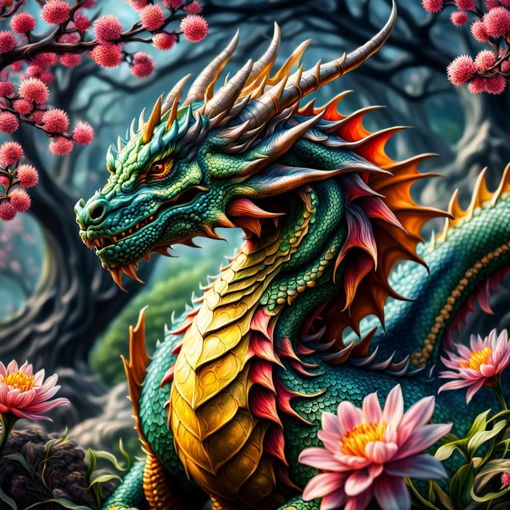 spring dragon - AI Generated Artwork - NightCafe Creator