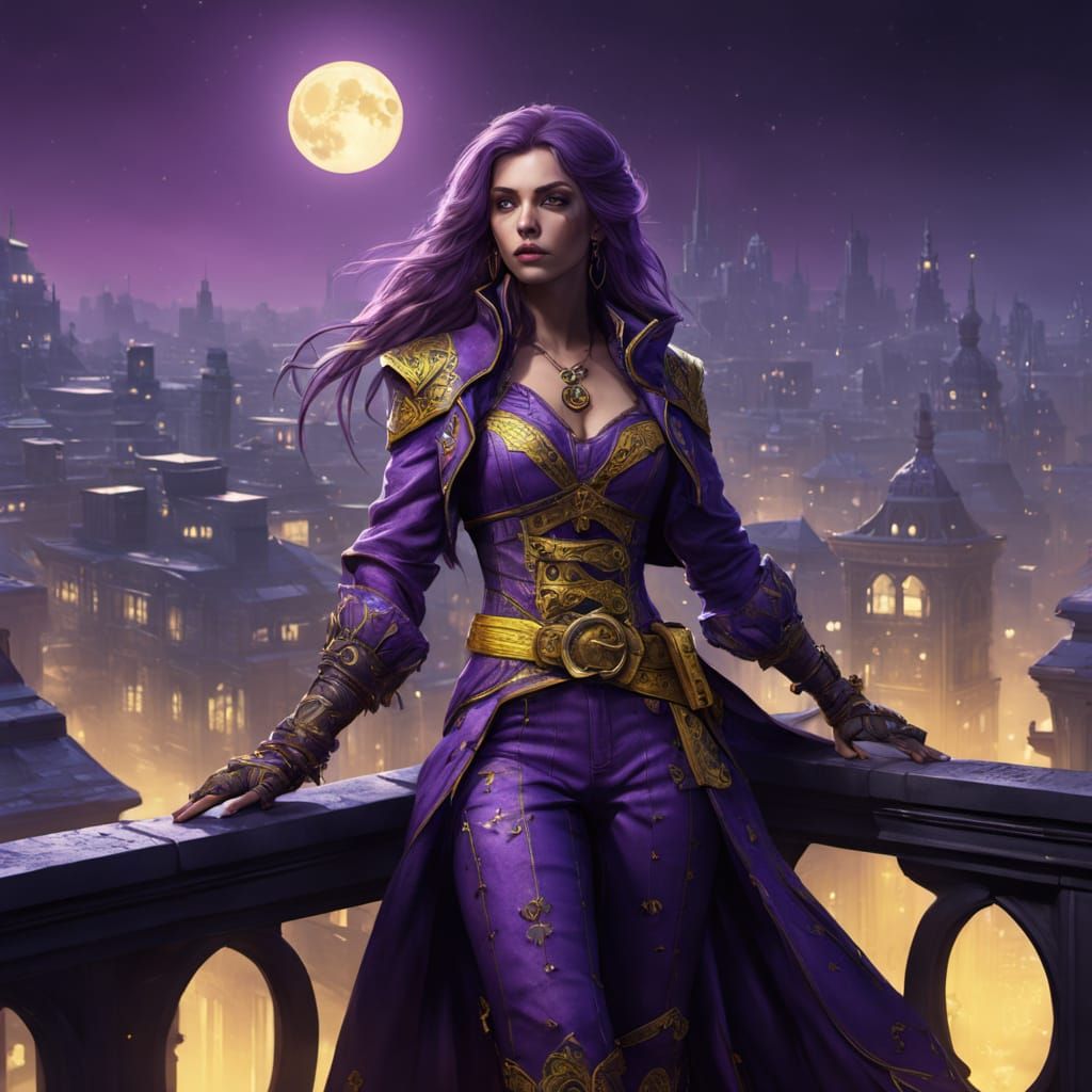 Ethereal Pirate Assassin Under Full Moon - AI Art