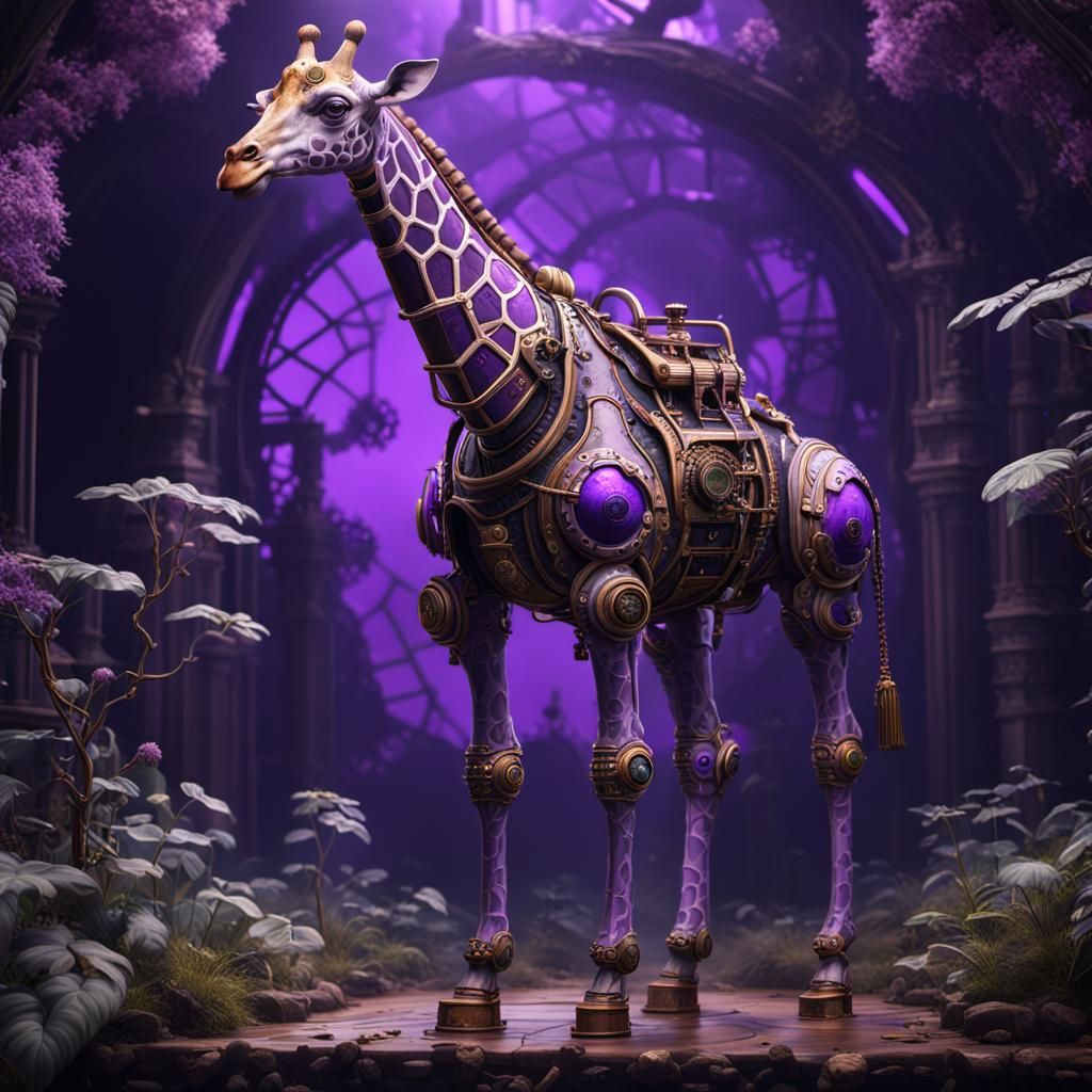 Steampunk Giraffe - AI Generated Artwork - NightCafe Creator