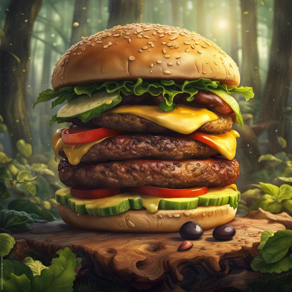 The Big Bad Burger 🍔 😋 - AI Generated Artwork - NightCafe Creator
