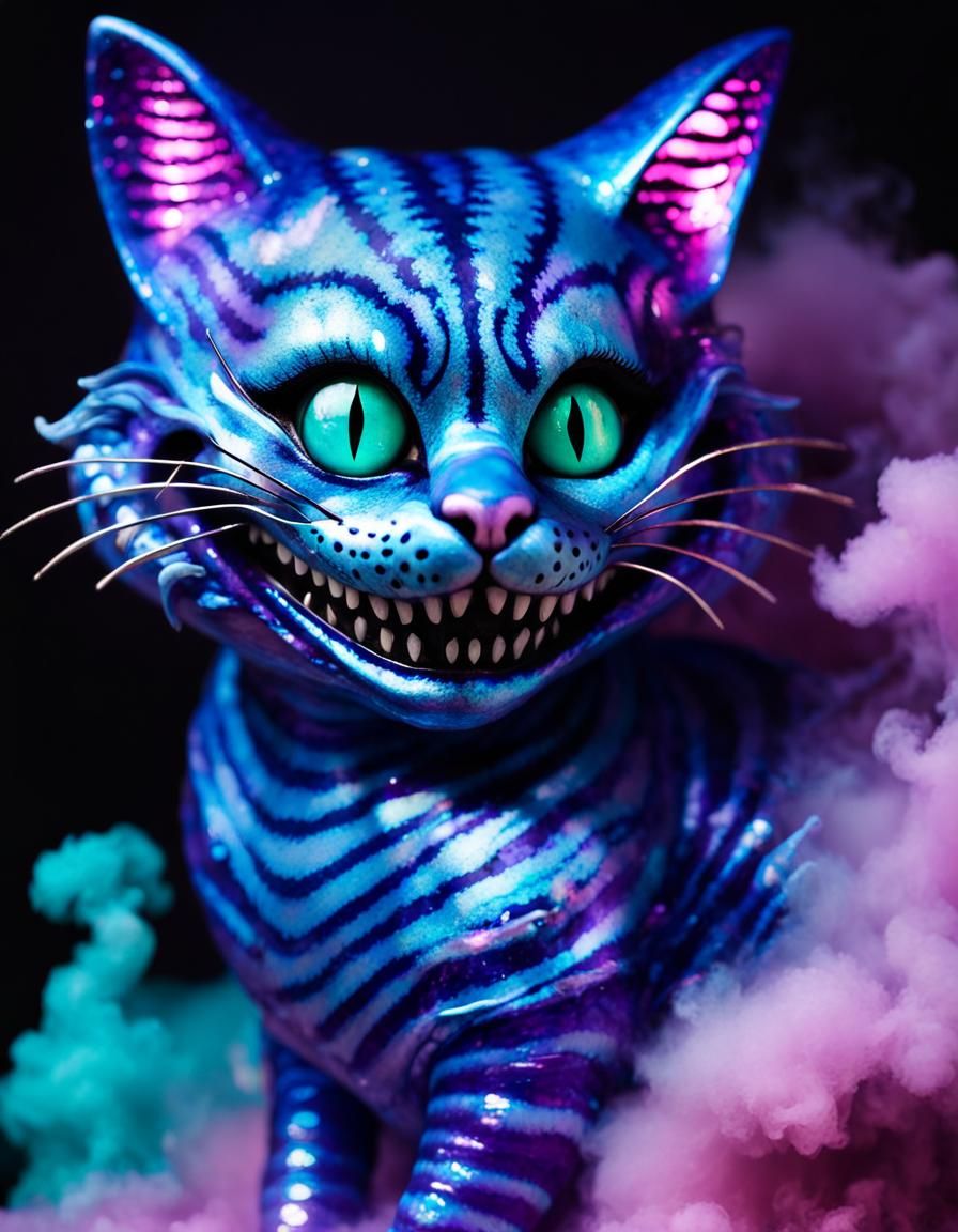 Photograph Portrait Opalescent dichroic cobalt blue Cheshire Cat ...