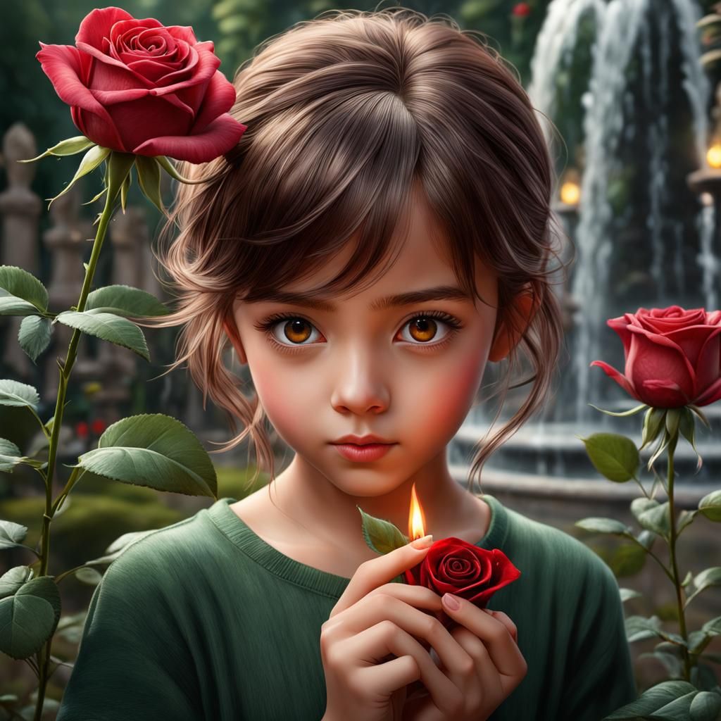 Flaming Rose - AI Generated Artwork - NightCafe Creator