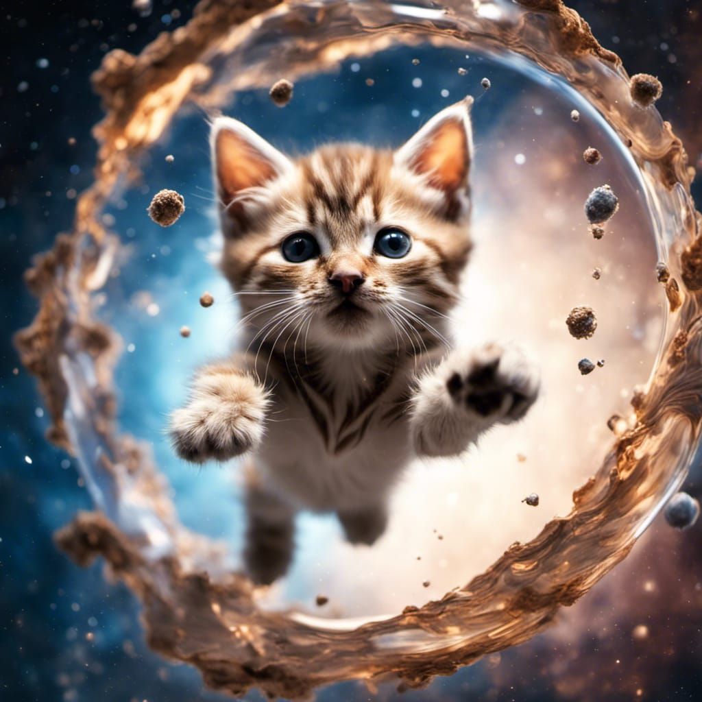 Zero-G Kitten - AI Generated Artwork - NightCafe Creator