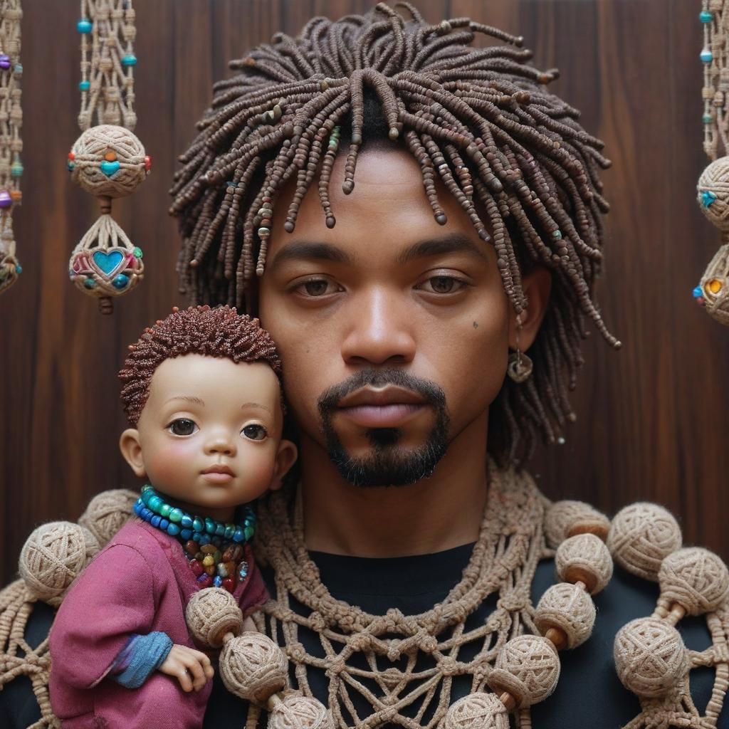 Handsome man with doll - AI Generated Artwork - NightCafe Creator