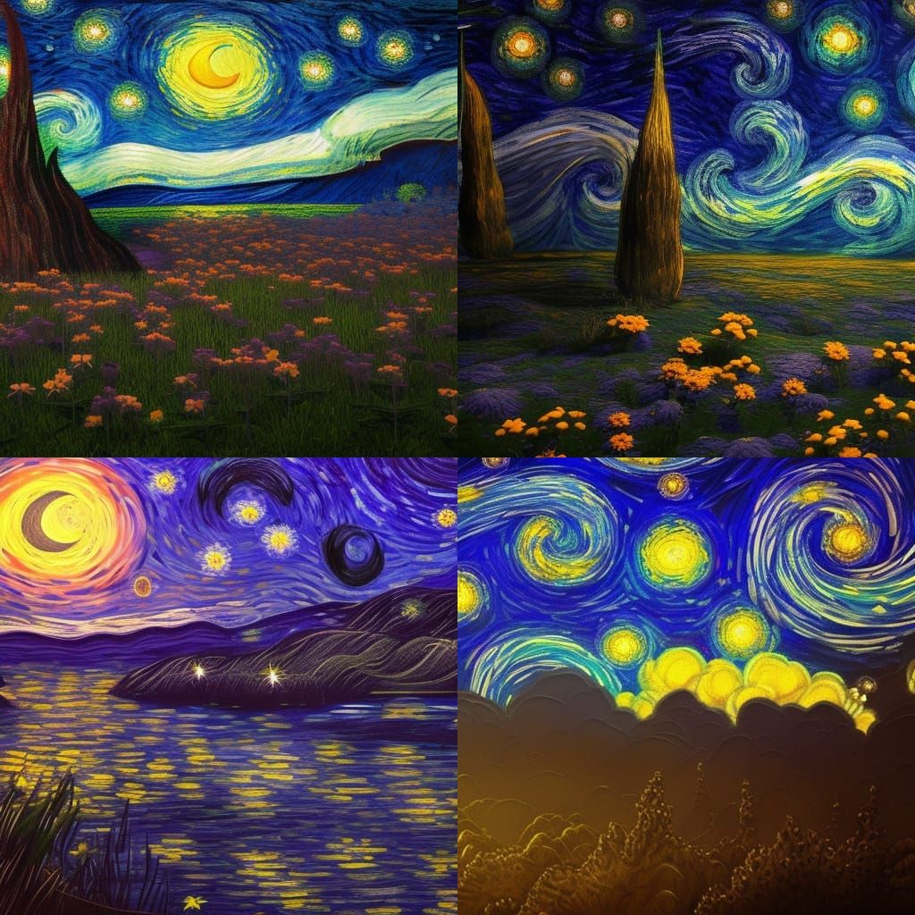 Starry Nights - AI Generated Artwork - NightCafe Creator