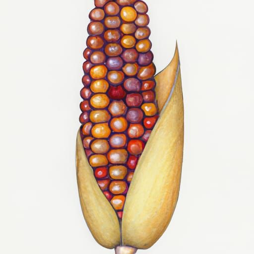 Single Ear of Corn with multi-color kernels. - AI Generated Artwork ...