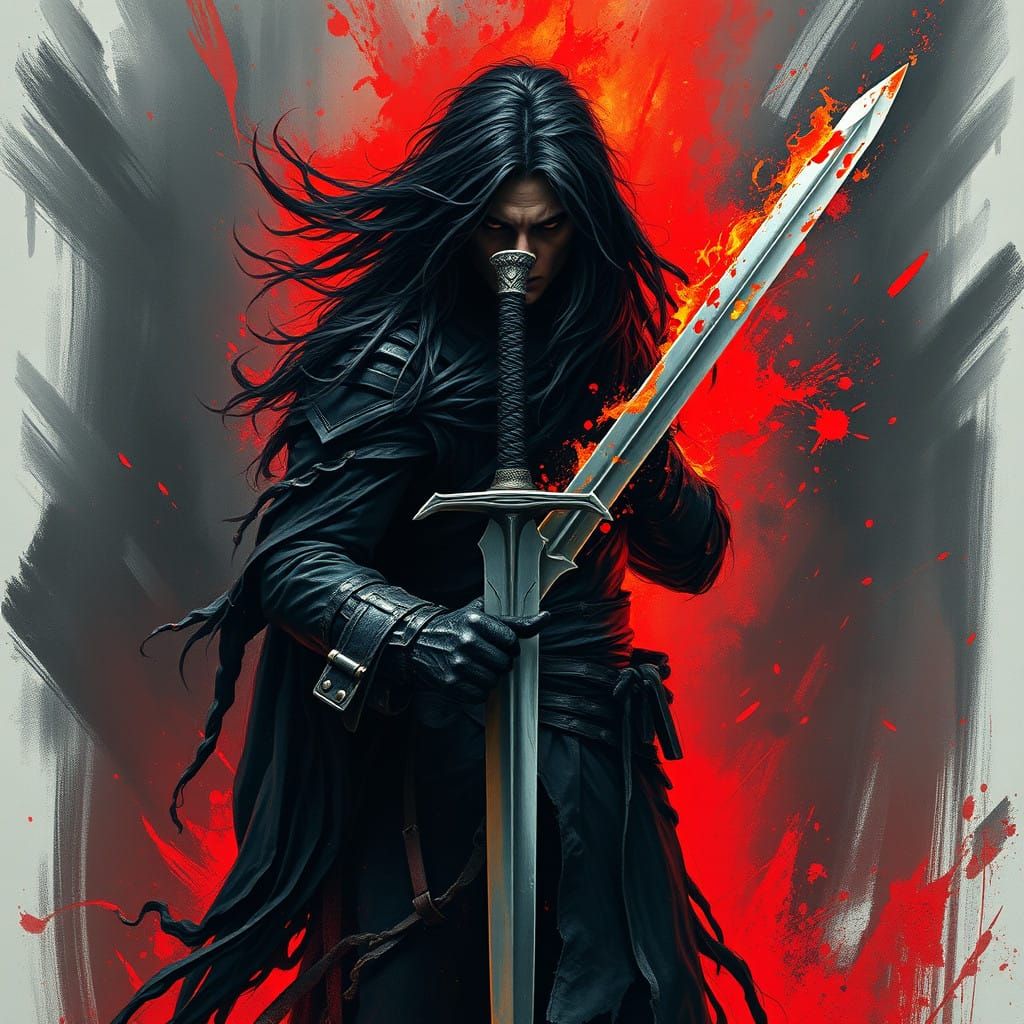 A cinematic poster for a dark fantasy film featuring a mysterious, long ...