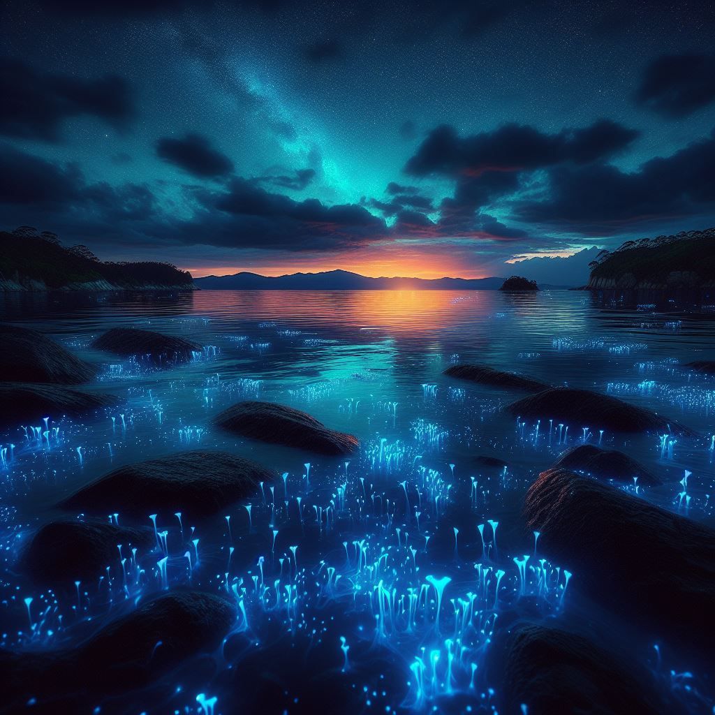 bioluminescent marine life - AI Generated Artwork - NightCafe Creator