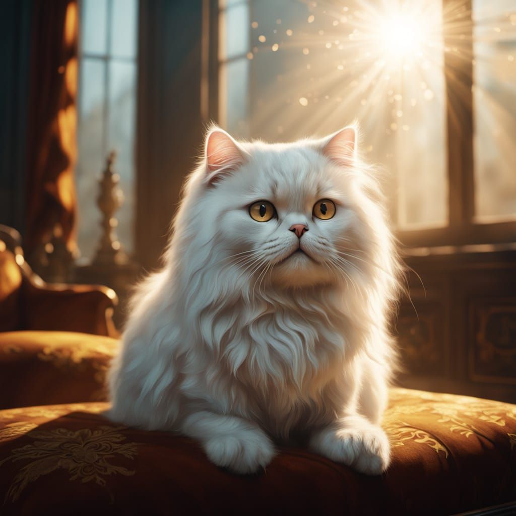 She just woke up - Ethereal Morning in an Opulent Study