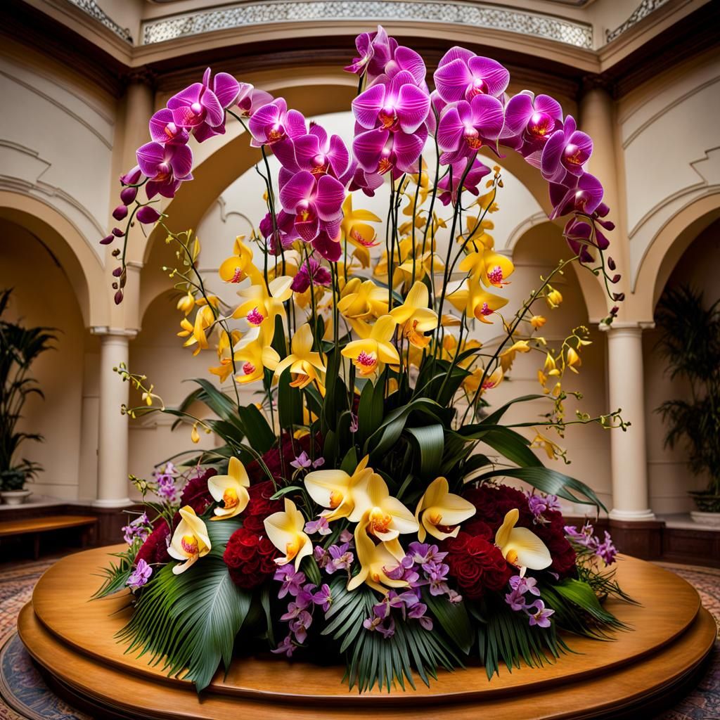 Orchid Display - AI Generated Artwork - NightCafe Creator