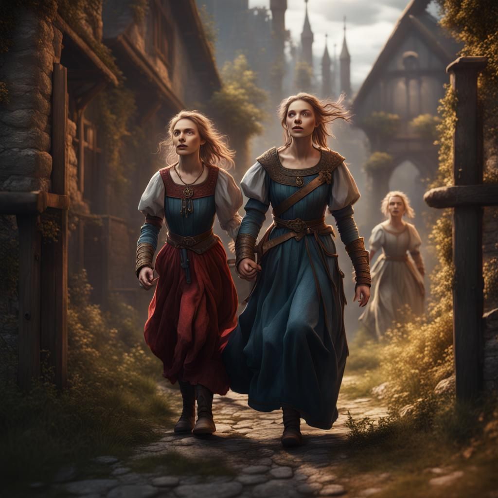 Two Young Medieval Lesbians Ai Generated Artwork Nightcafe Creator