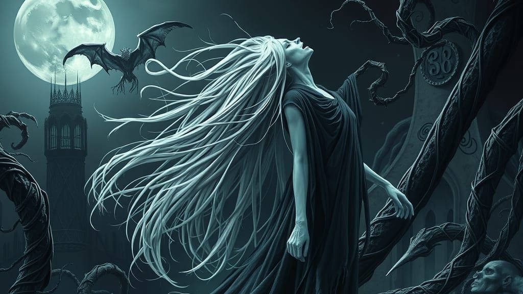 Ethereal Banshee in Haunting Gothic Horror Landsca... - AI Art