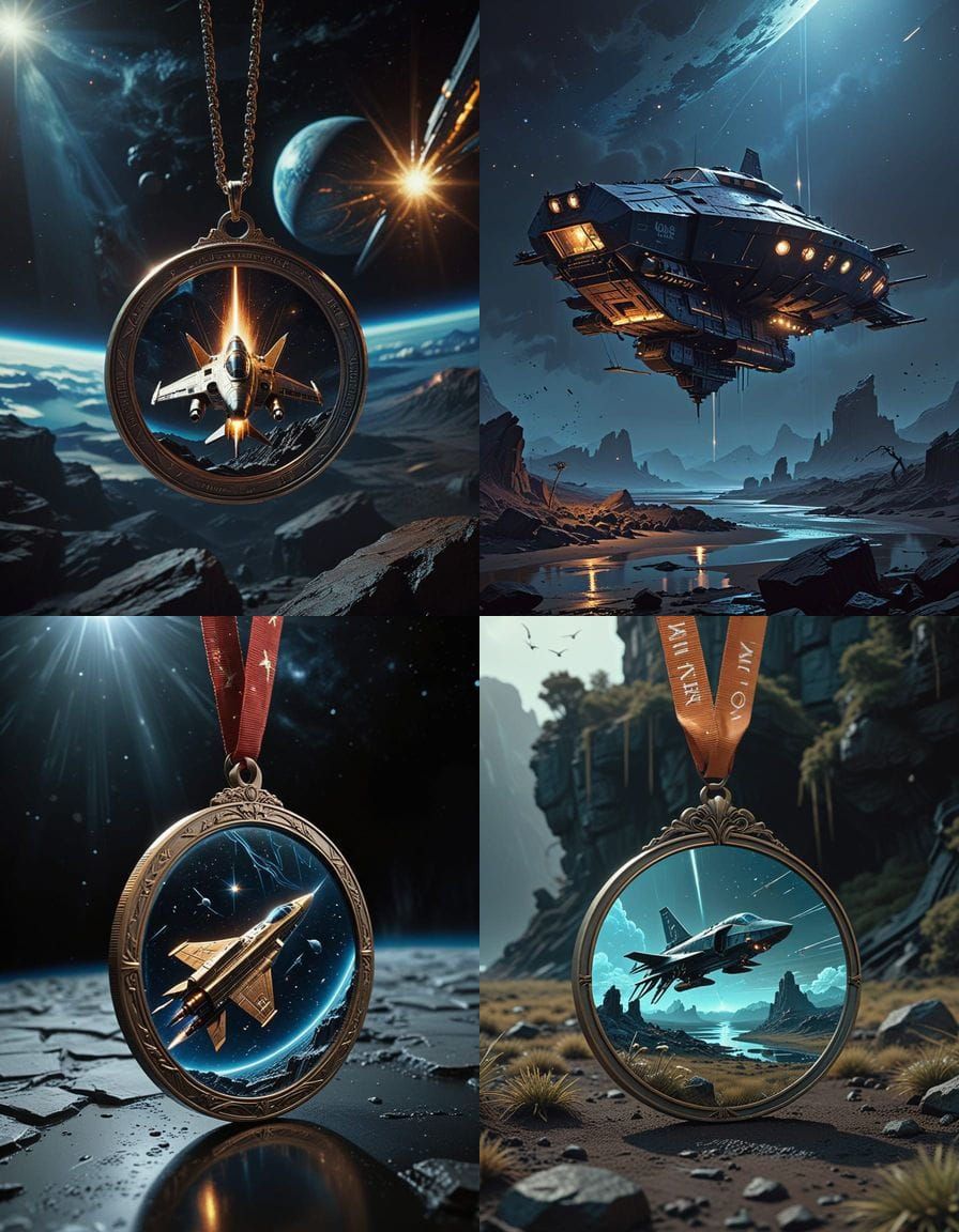 Epic Medal of Cosmic Glory in Cinematic Style - AI Art