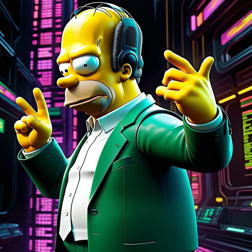 Homer Simpson in Homer Simpson in The Matrix, iconic gesture expression ...