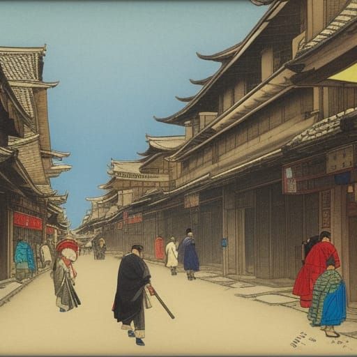 Old Edo Street 1 - AI Generated Artwork - NightCafe Creator