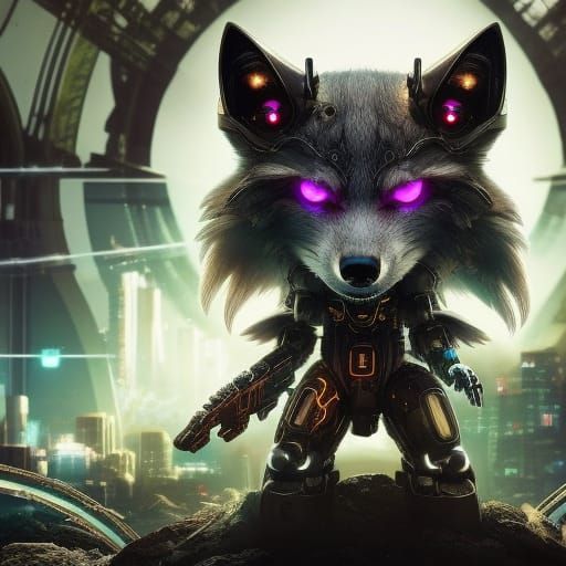 Funny Weird Mecha Wolf - AI Generated Artwork - NightCafe Creator