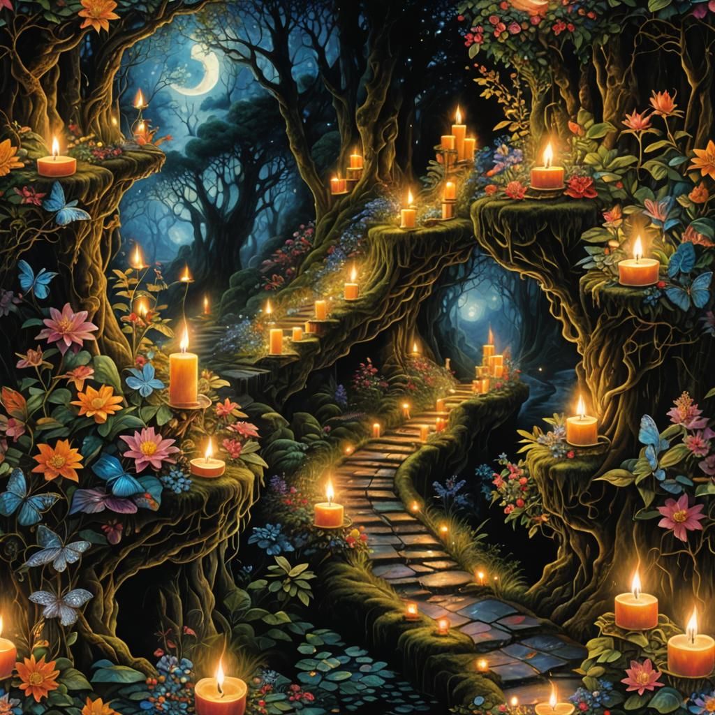 Candlelight Path - AI Generated Artwork - NightCafe Creator