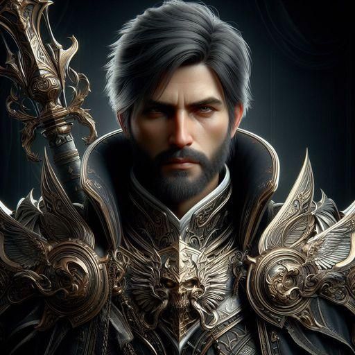 Portrait of a male relentless inquisitor, warrior of faith, divine ...