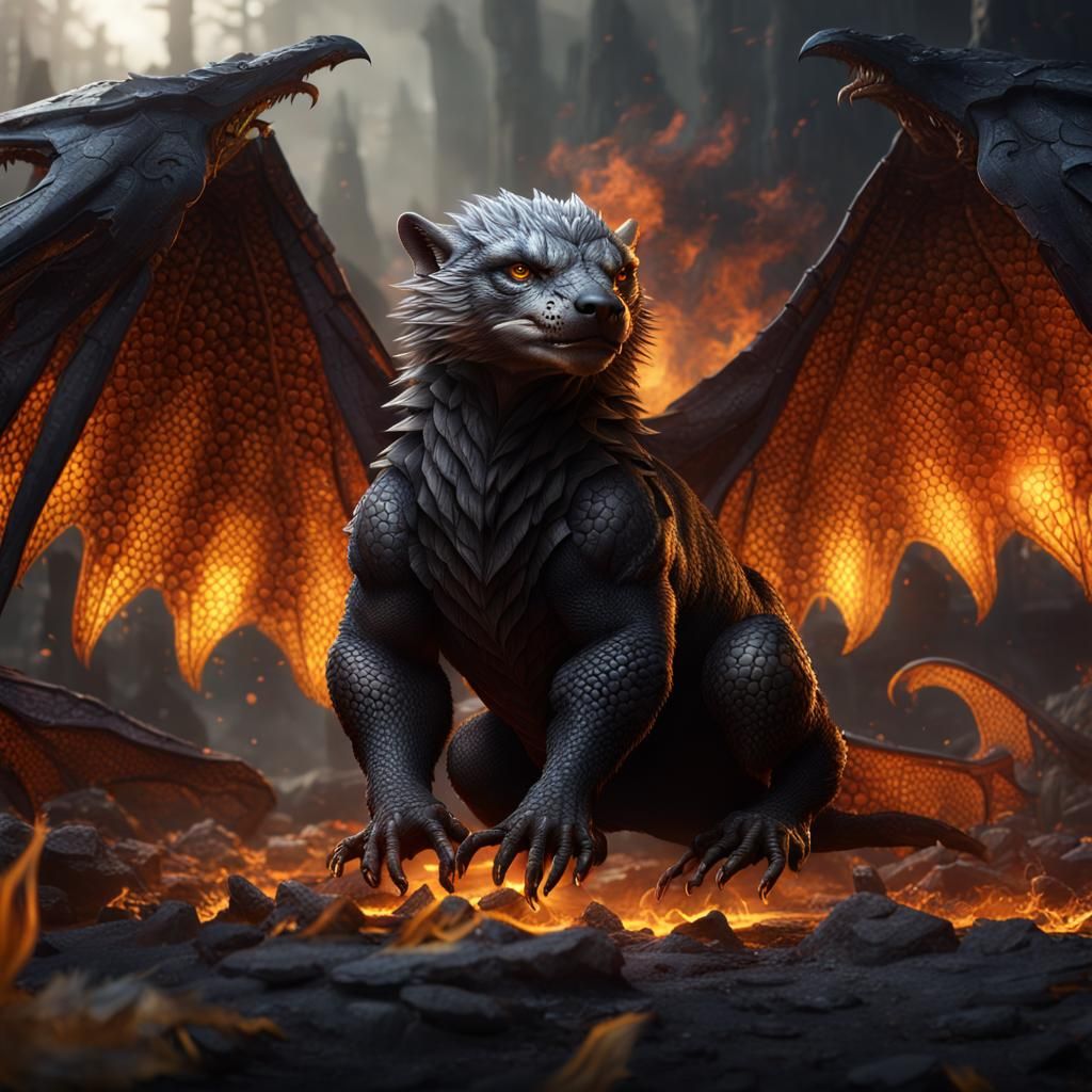 honey badger dragon - AI Generated Artwork - NightCafe Creator