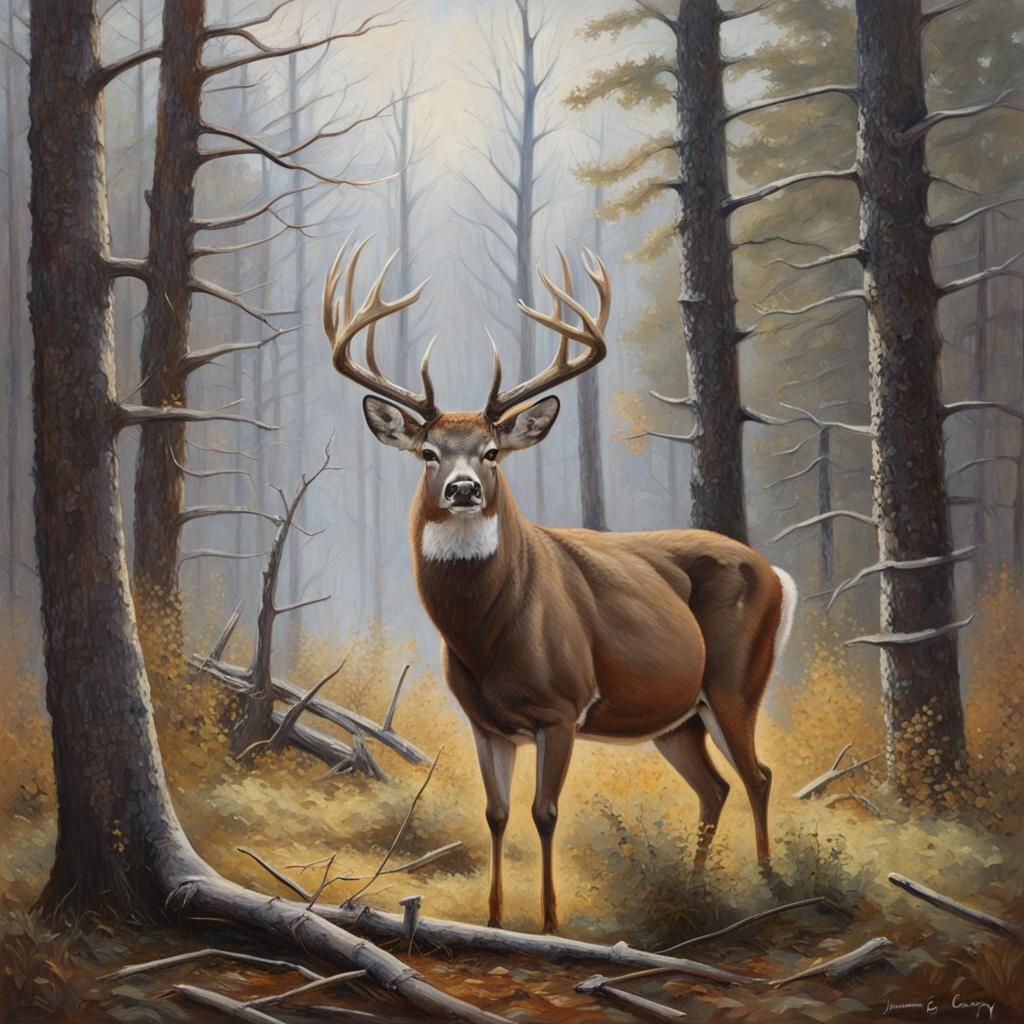 Fourteen Point Buck - AI Generated Artwork - NightCafe Creator