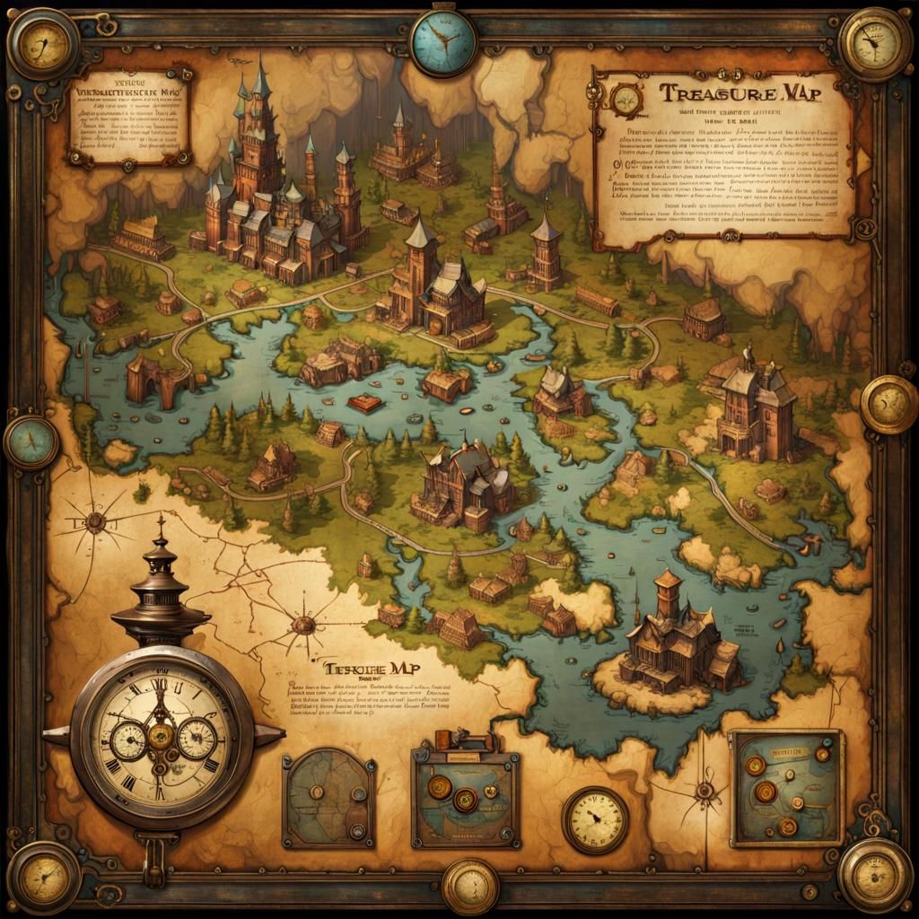 Treasure Map - AI Generated Artwork - NightCafe Creator