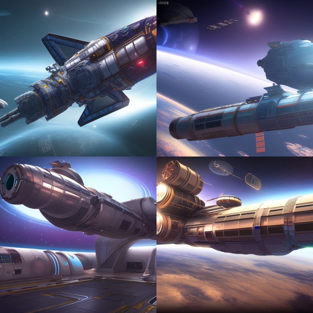 Space station with an spaceship boarding - AI Generated Artwork ...