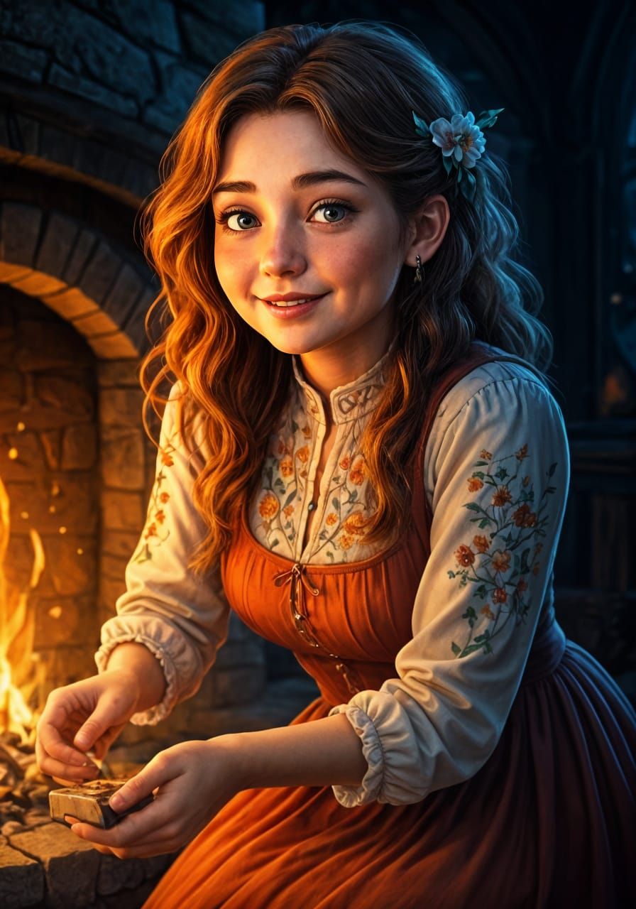 Fairy Tale Beauty in Golden Hour - AI Art