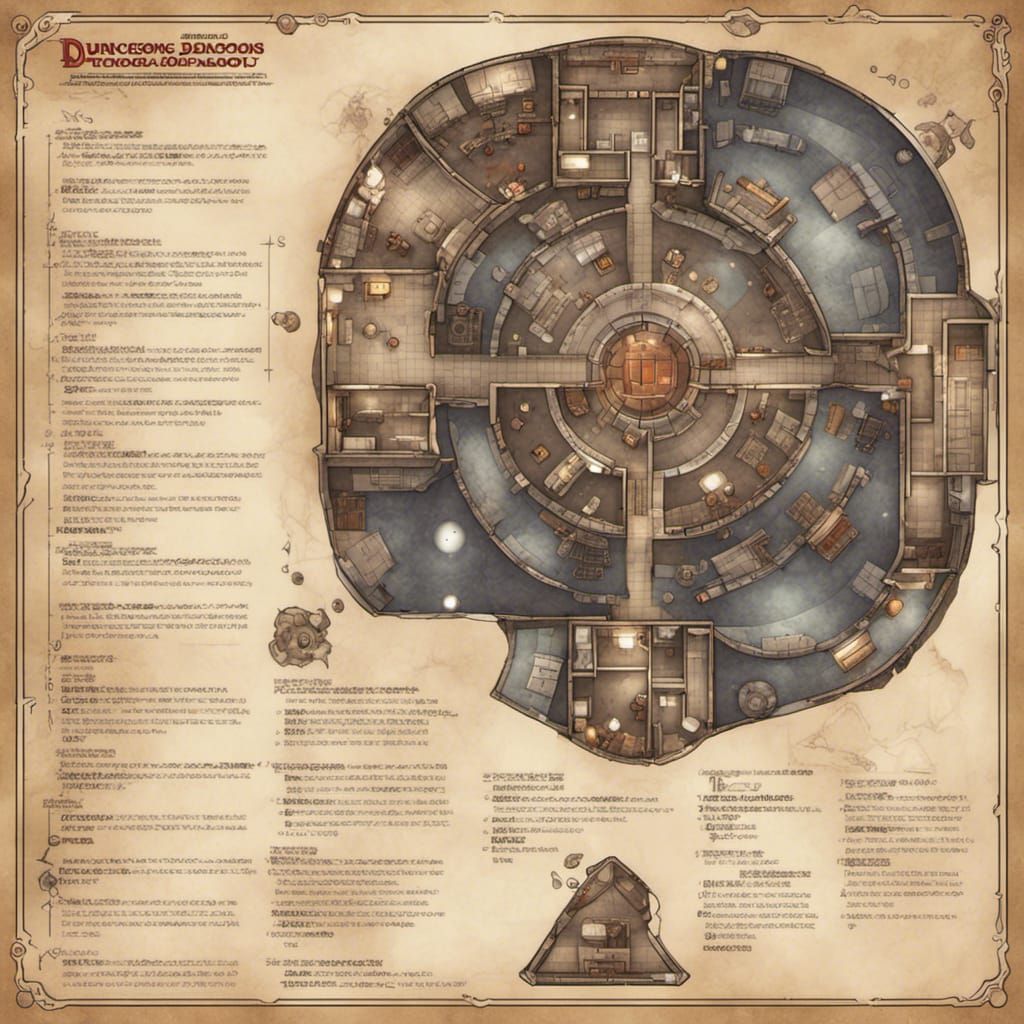 Dungeons and Dragons, tabletop map, space ship, top down view, no grid ...