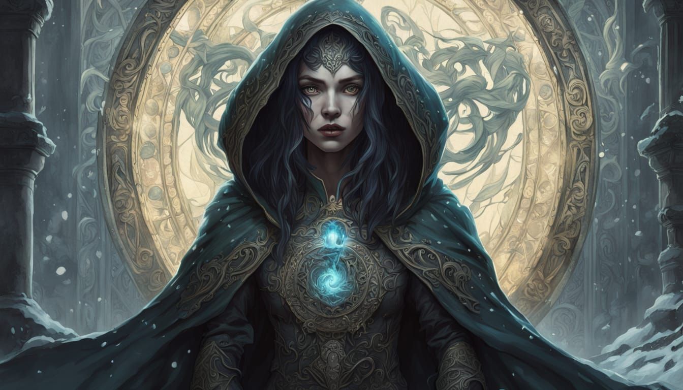 Crystal Beauty - Celtic Banshee Emerges from Crystal Ball in...