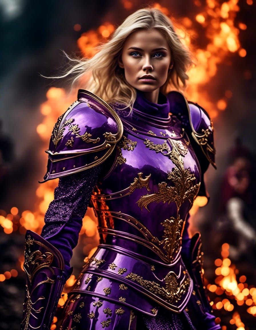 Female Knight In Purple Armor Ai Generated Artwork Nightcafe Creator