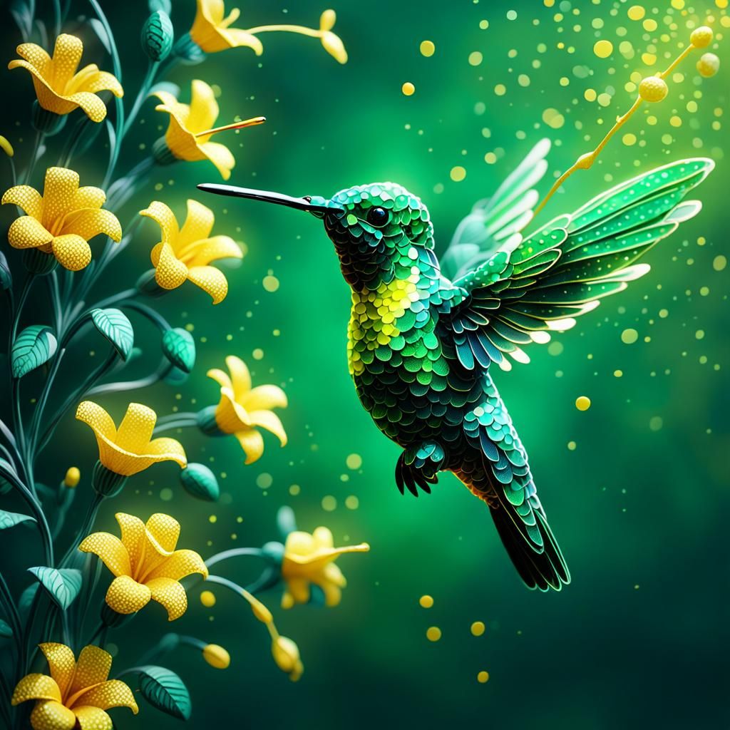 Hummingbird greenfield - AI Generated Artwork - NightCafe Creator