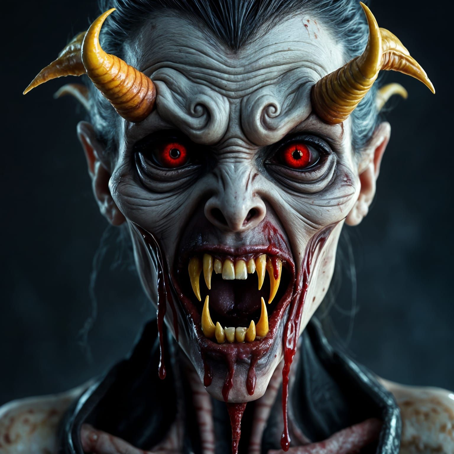 A horribly disgusting, disfigured Modern Vampire. ... - AI Art