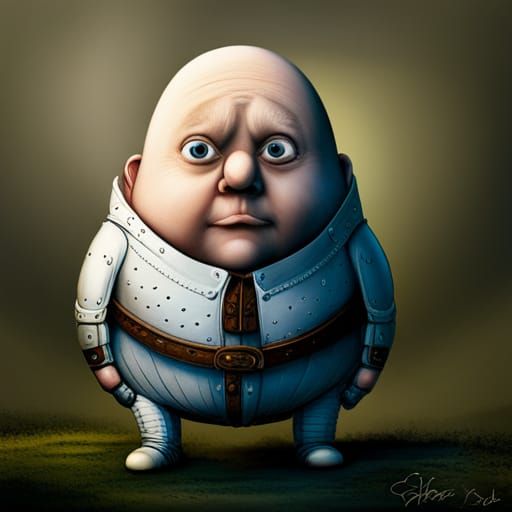 Humpty Dumpty wearing armor - AI Generated Artwork - NightCafe Creator