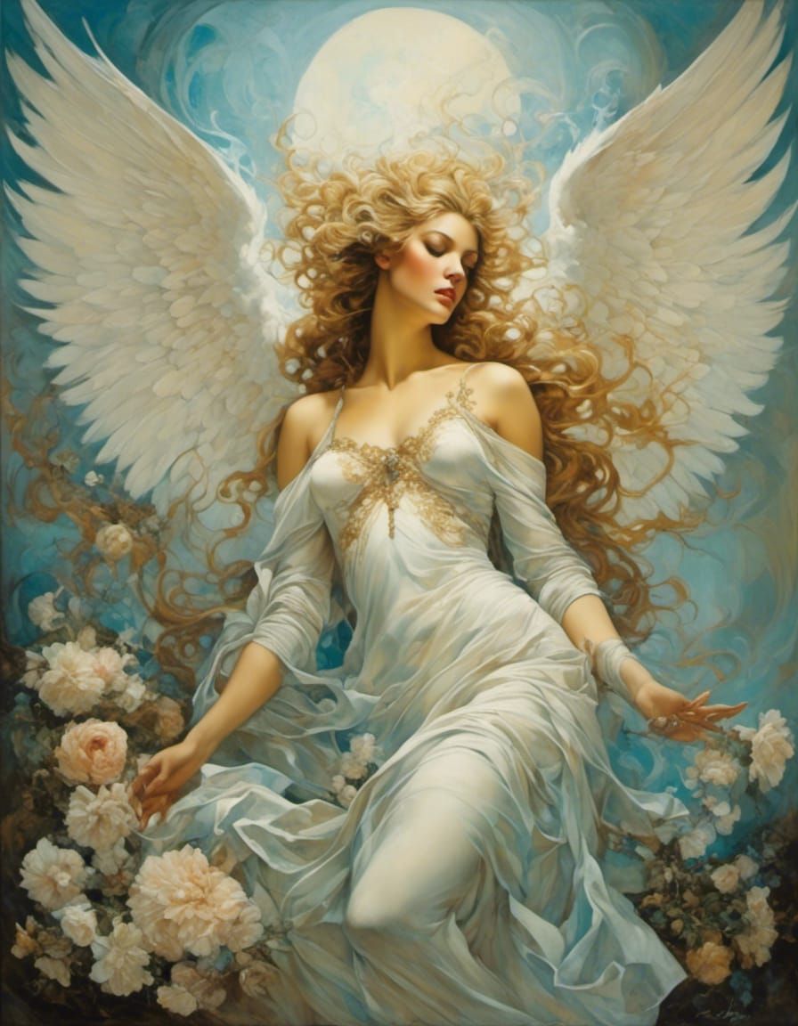 rococo angel - AI Generated Artwork - NightCafe Creator