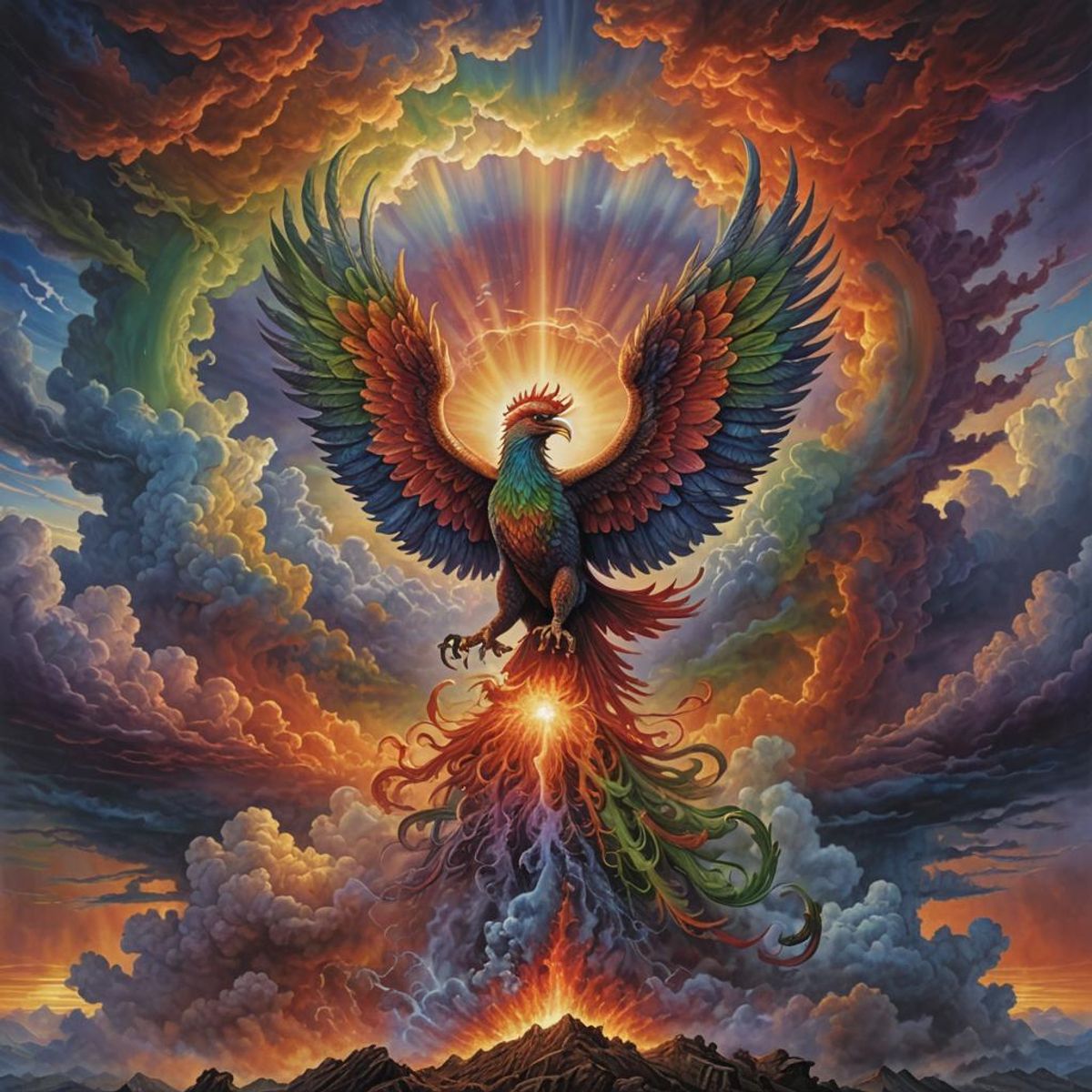 The legendary phoenix rising from its ashes - AI Generated Artwork ...