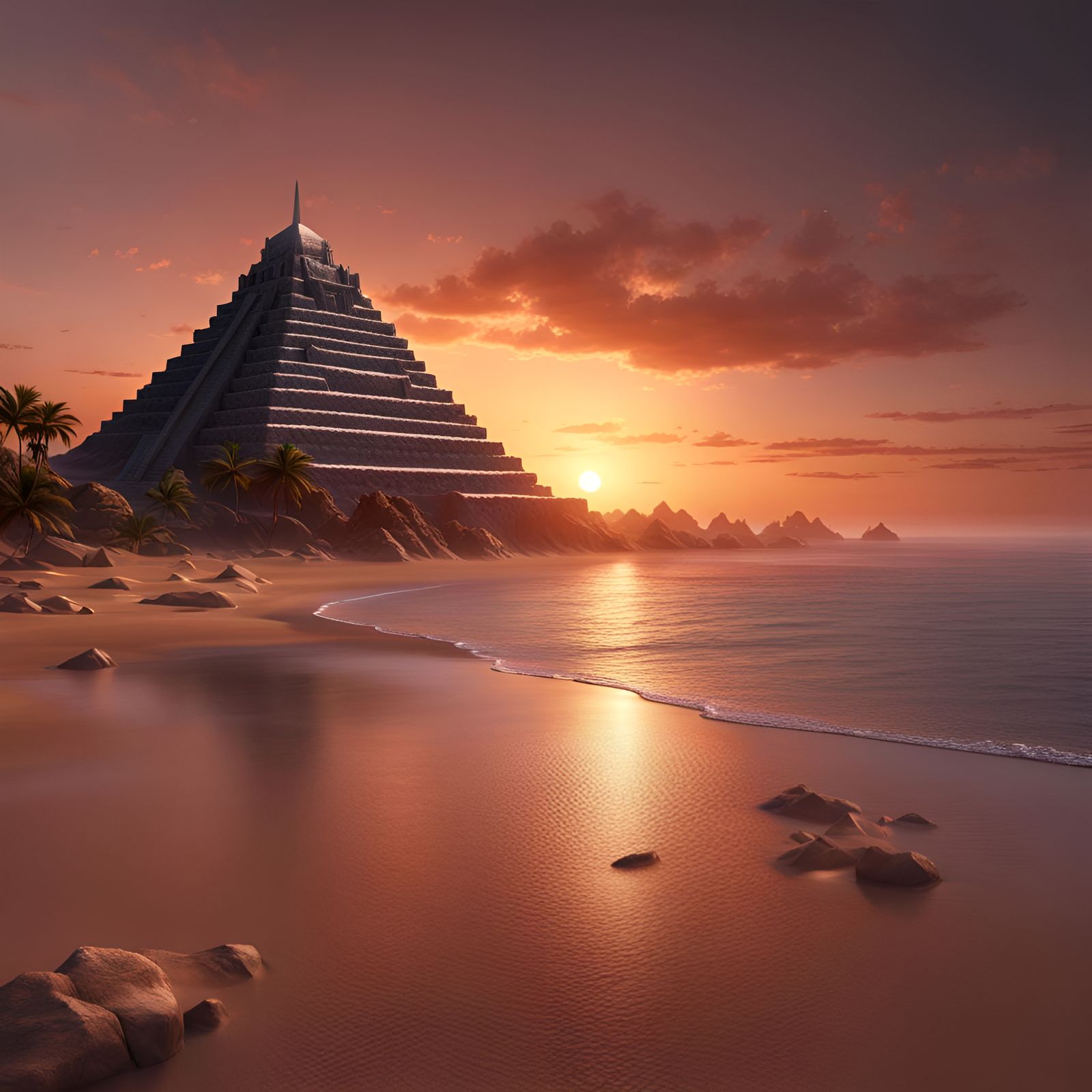 Er-loth's majestic sacred pyramid, known as the crystal piramid." - AI ...