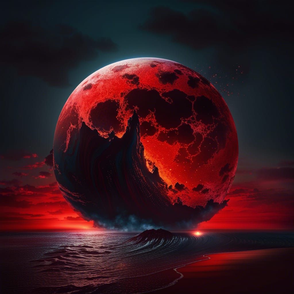 Blood Moon Rising - AI Generated Artwork - NightCafe Creator