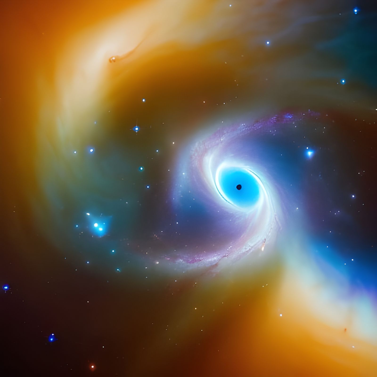 Blue Whole Nebula - AI Generated Artwork - NightCafe Creator