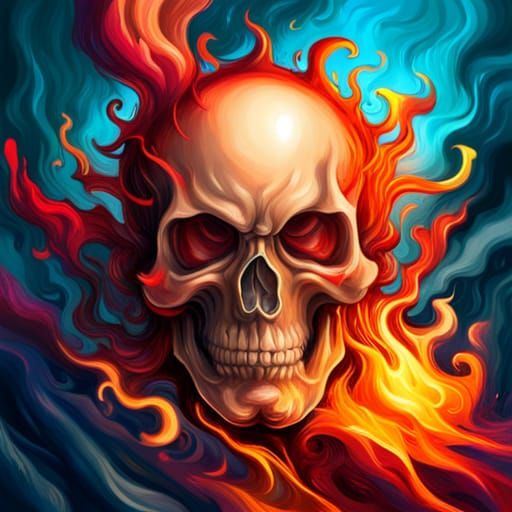 Fire skull - AI Generated Artwork - NightCafe Creator
