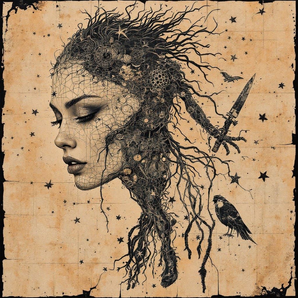 A full body insanely detailed tuff woman mixture, Gradient and Ombre ...