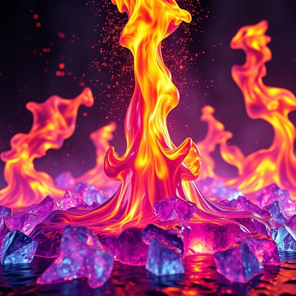 Smooth flame full spectrum fire spark burst splash up colors spark ...