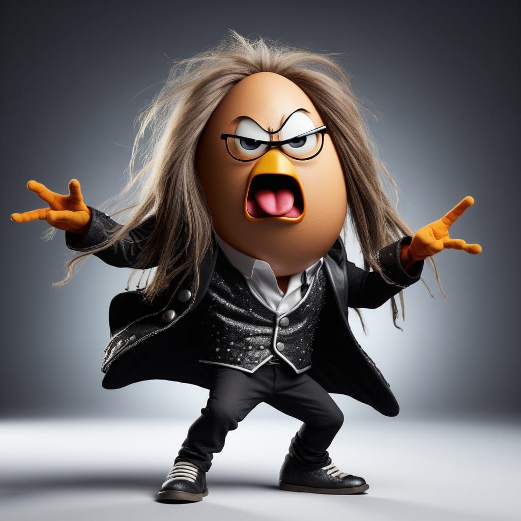 He's a Rockegg Star - Angry Rockstar Egg Shreds the Stage