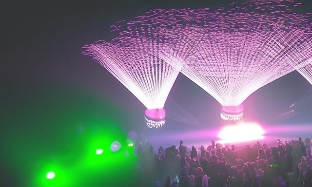 LED drone show - AI Generated Artwork - NightCafe Creator