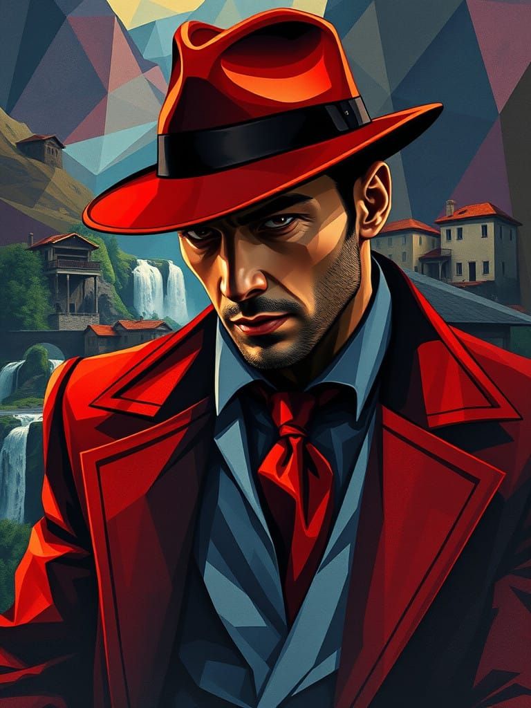 Portrait painting, cubist style - Portrait painting, cubist ...