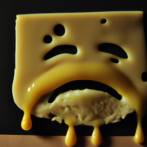 a face made of melting cheese crying portrait photograph - AI Generated ...