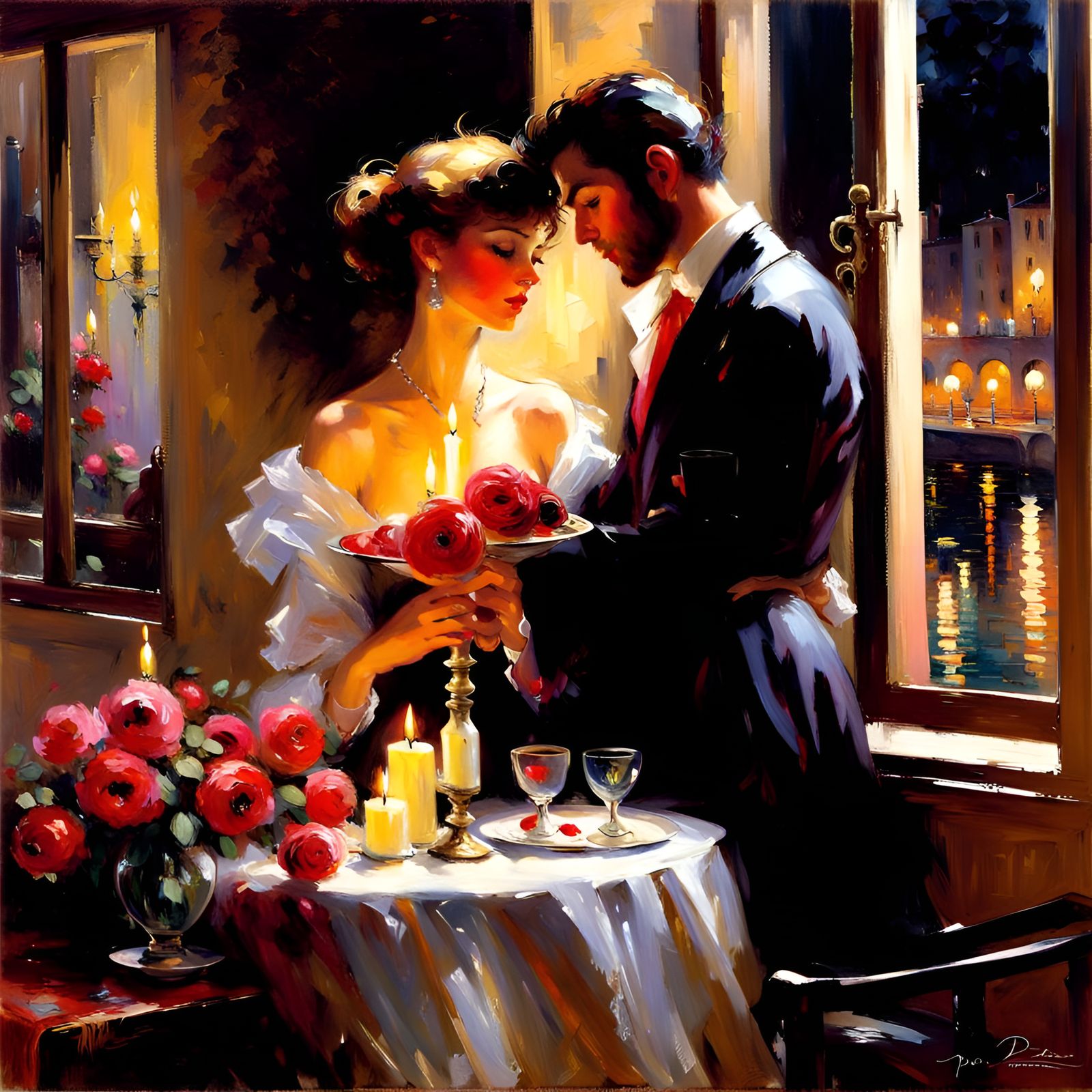 Romantic rendezvous - AI Generated Artwork - NightCafe Creator