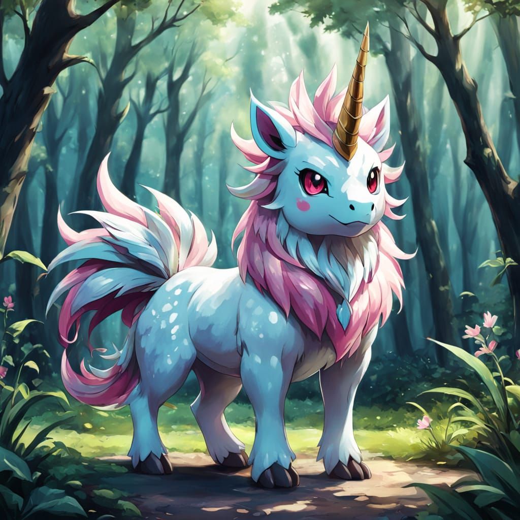 Regal Unicorn-Inspired Fairy Fakemon - AI Art